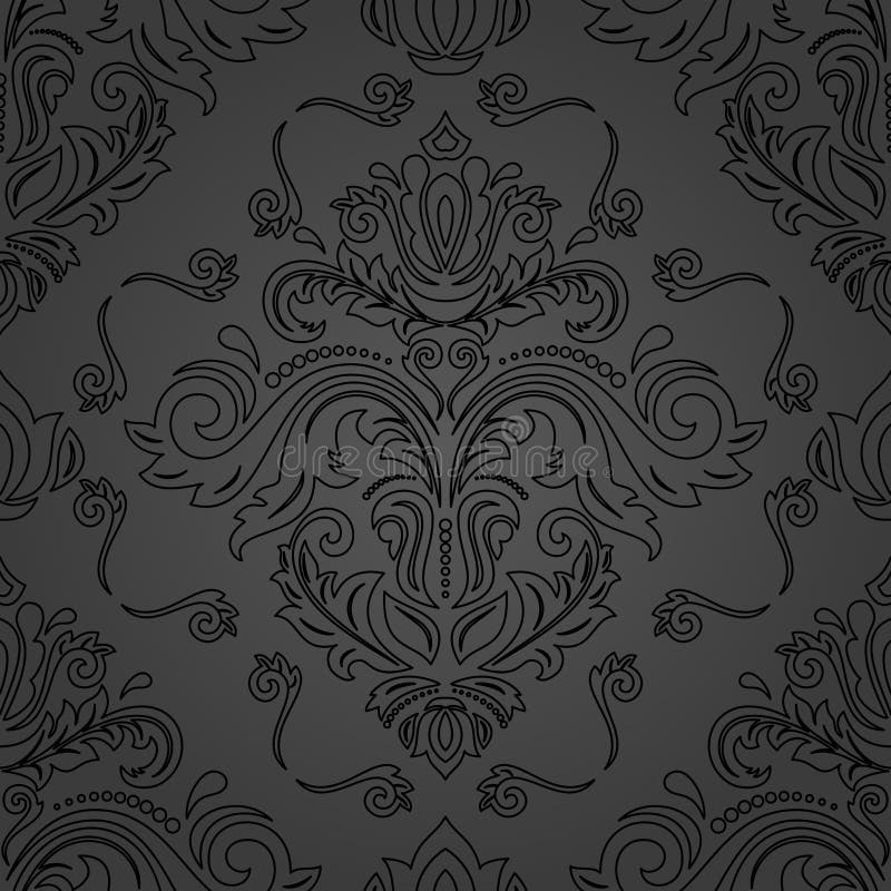 Seamless Damask Vector Background Stock Vector - Illustration of flower ...