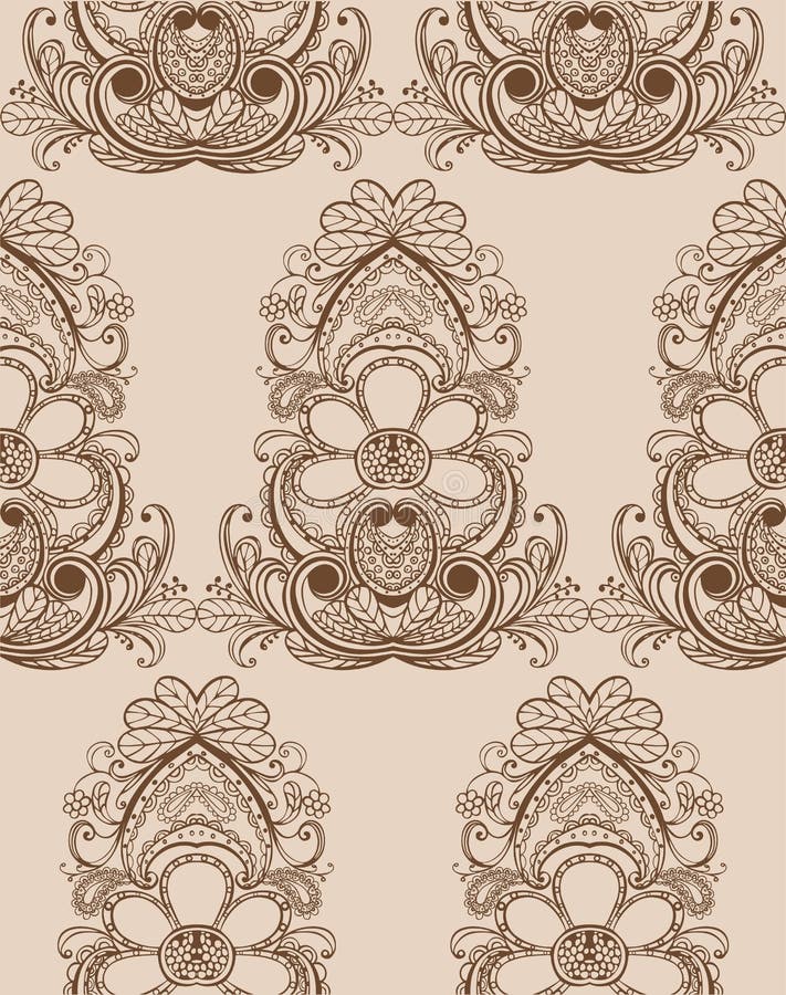 Seamless damask wallpaper stock vector. Illustration of shape - 13788448