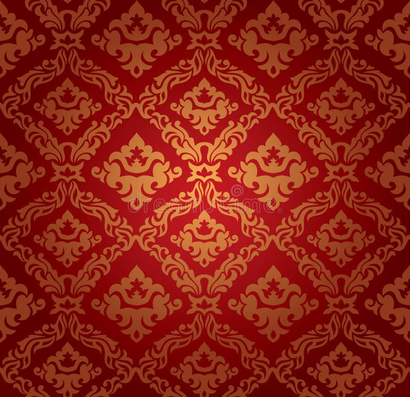 Decorative Red Renaissance Background Stock Illustration - Illustration ...