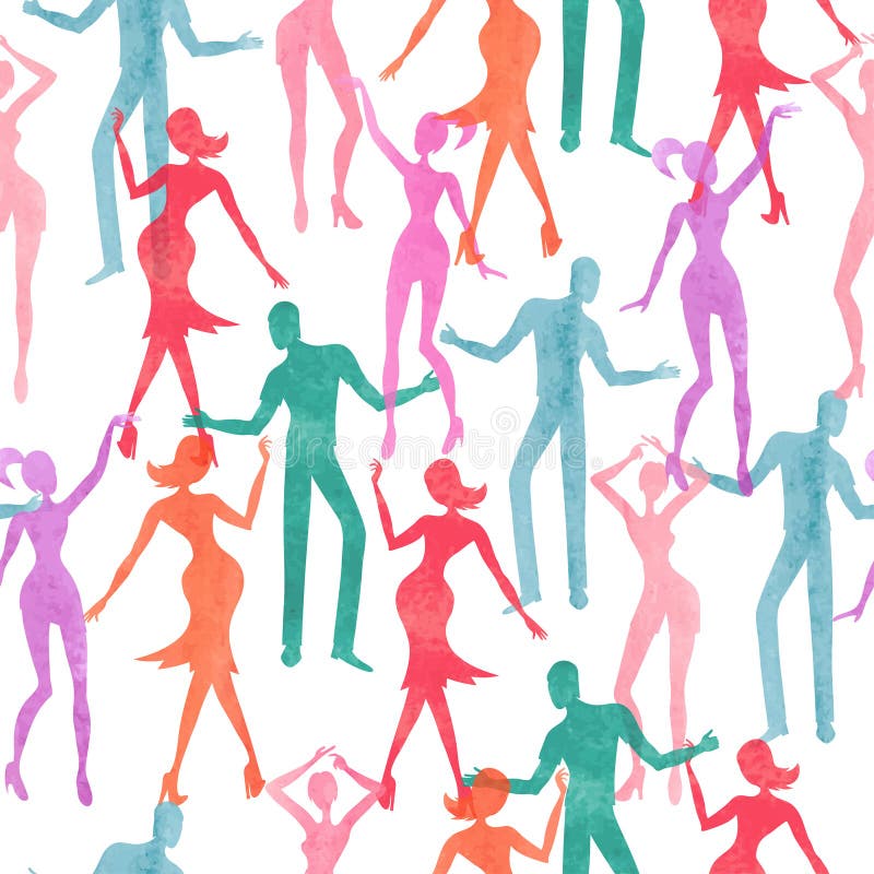 Seamless Dance Pattern. Vector Dancing People Stock Vector ...