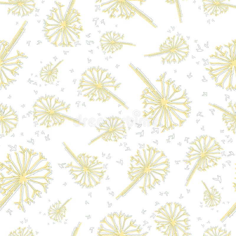 Seamless Dandelions Pattern Stock Illustration - Illustration of ...
