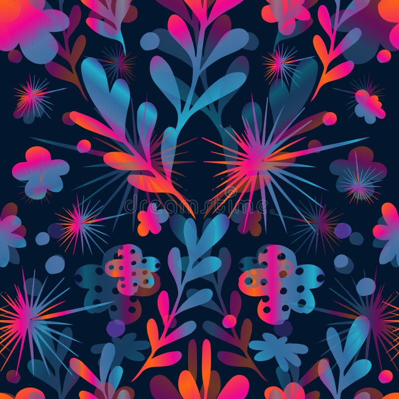 Seamless Dark Background Beautiful Graphic Decorative Gradient Leaves ...