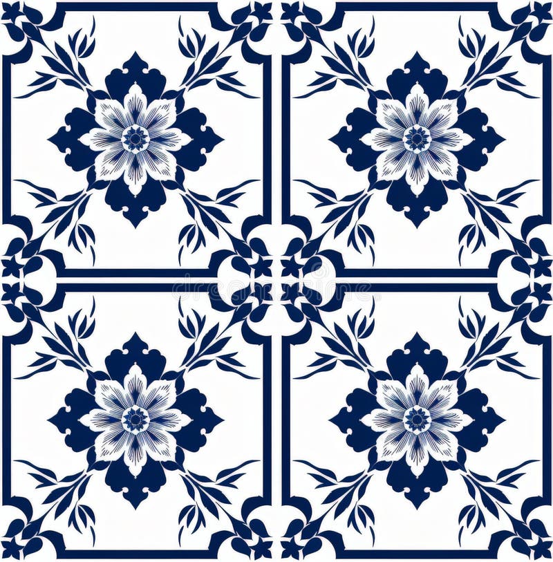 Seamless Pattern with Elements Chinese Tiles Stock Illustration ...