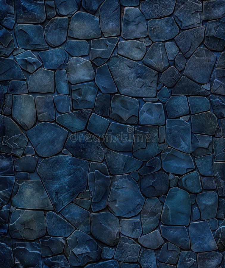 Seamless Dark Blue Stone Wall Texture Background Stock Illustration ...