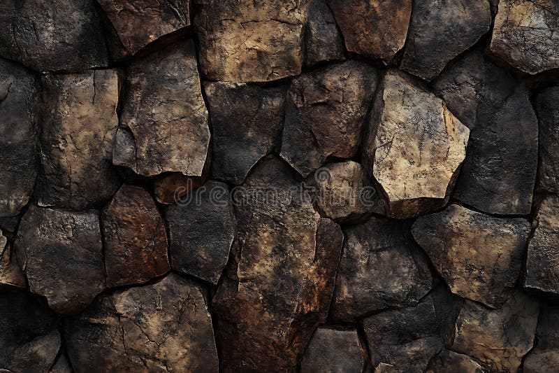 Seamless Dark Brown Stone Wall Texture Rough Irregular Rock Surface ...