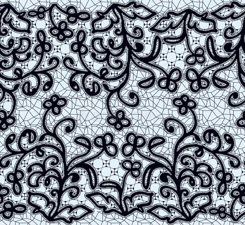 Seamless Dark Lace Pattern. Stock Vector - Illustration of doodle ...