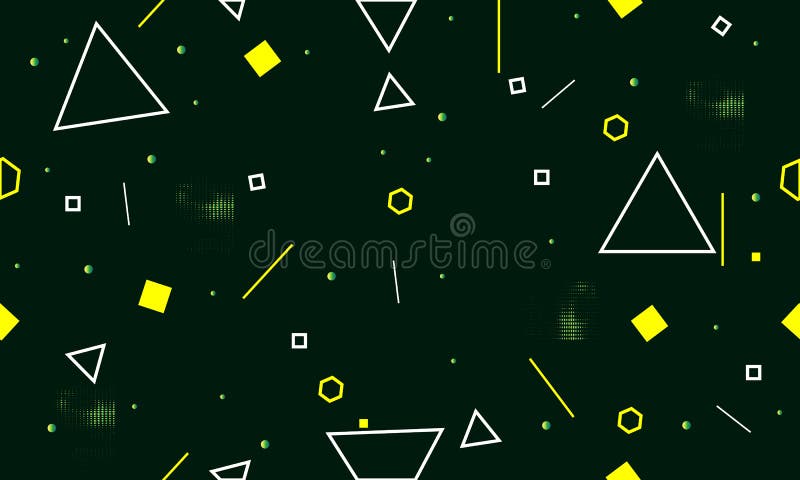 Dark Memphis Background. Trendy Geometric Shapes and Other Elements ...