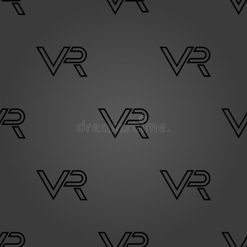 Seamless Pattern with VR Logos Stock Illustration - Illustration of ...