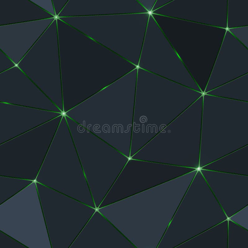 Seamless Dark Polygon with Green Light. Stock Vector - Illustration of ...