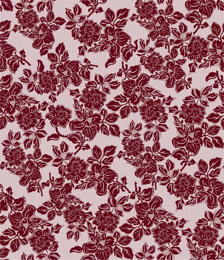 Red Rose Lace Seamless Pattern Stock Illustrations – 466 Red Rose Lace ...