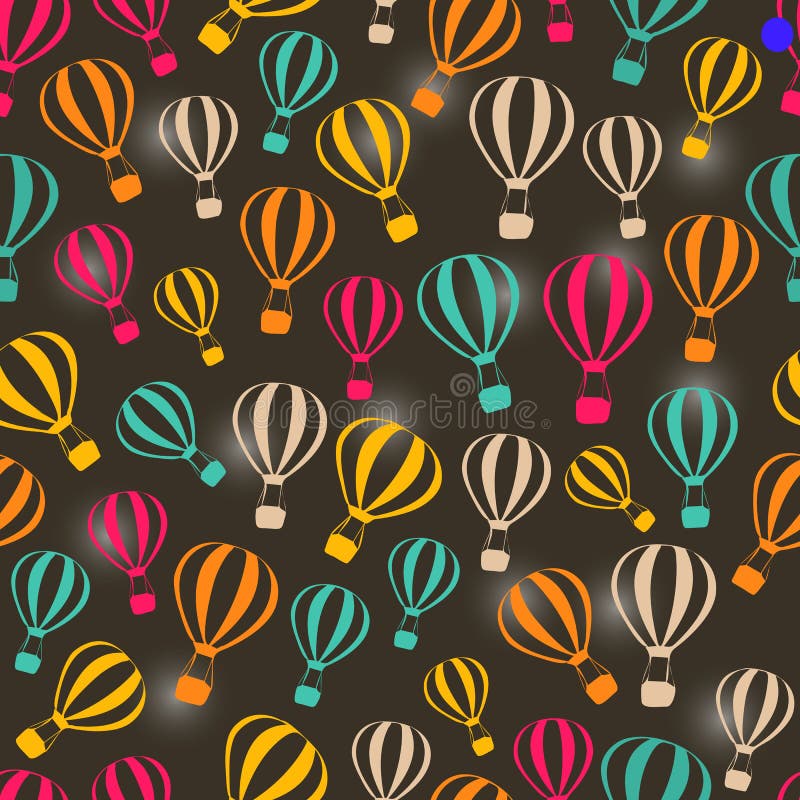 Seamless Hot Air Balloon Pattern Stock Illustration - Illustration of ...