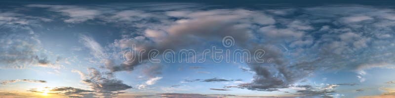 Seamless Dark Sunset Sky Hdri Panorama 360 Degrees Angle View with ...