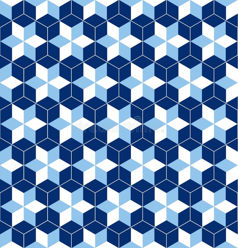 Seamless Decorative Art Deco Cube Pattern Background Stock Illustration ...