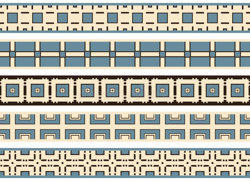 Seamless Decorative Borders Stock Vector - Illustration of repetition ...