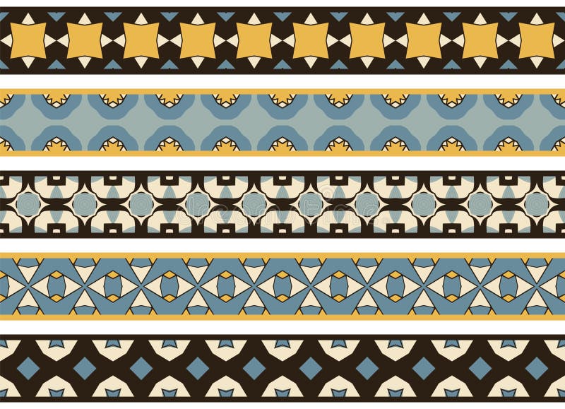Seamless Decorative Borders Stock Vector - Illustration of black, beige ...