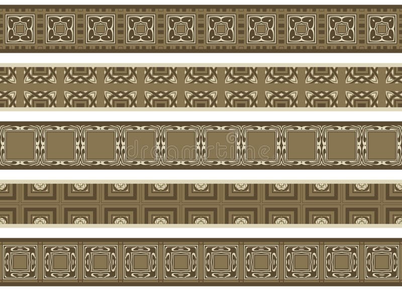 Seamless Decorative Borders Stock Vector - Illustration of element ...