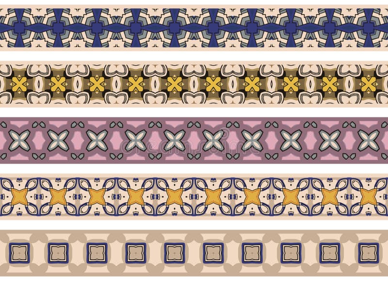 Seamless Decorative Borders Stock Vector - Illustration of wallpaper ...