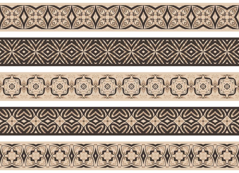 Seamless Decorative Borders Stock Vector - Illustration of seamless ...