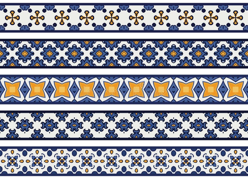 Seamless Decorative Borders Stock Vector - Illustration of leaves ...