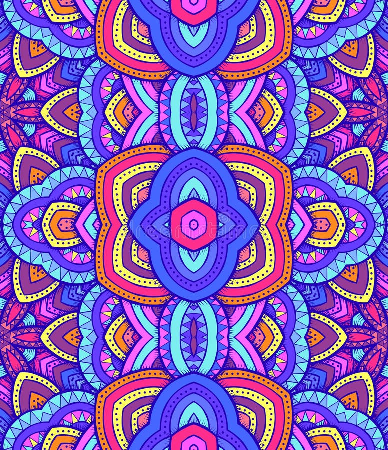 Seamless Decorative Ethnic Pattern Design. Vector Texture for Wa Stock ...