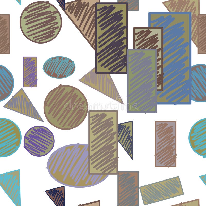 Seamless Decorative and Hand Drawn Mixed or Mutiple Shapes ...