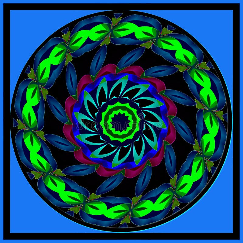 Abstract Decorative Mandala - Wheel with Illusion of Rotation Stock ...