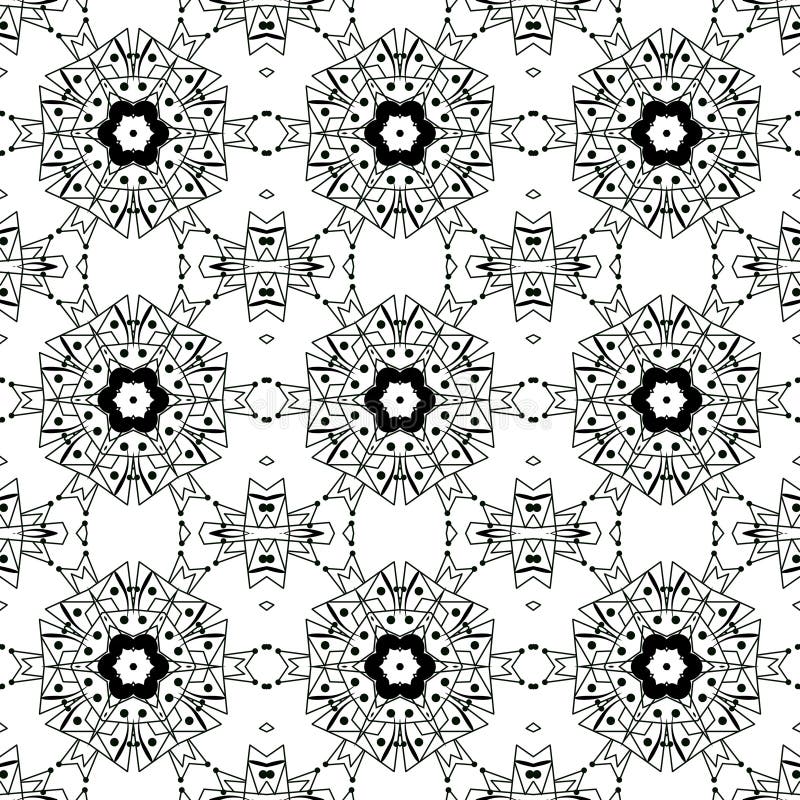 Seamless Decorative Pattern in a Black and White Colors Stock Photo ...