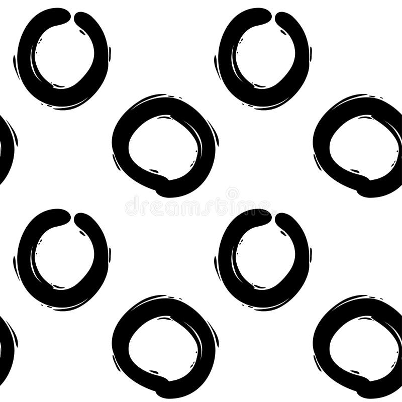 Seamless Decorative Pattern with Ink Draw Circles Stock Vector ...