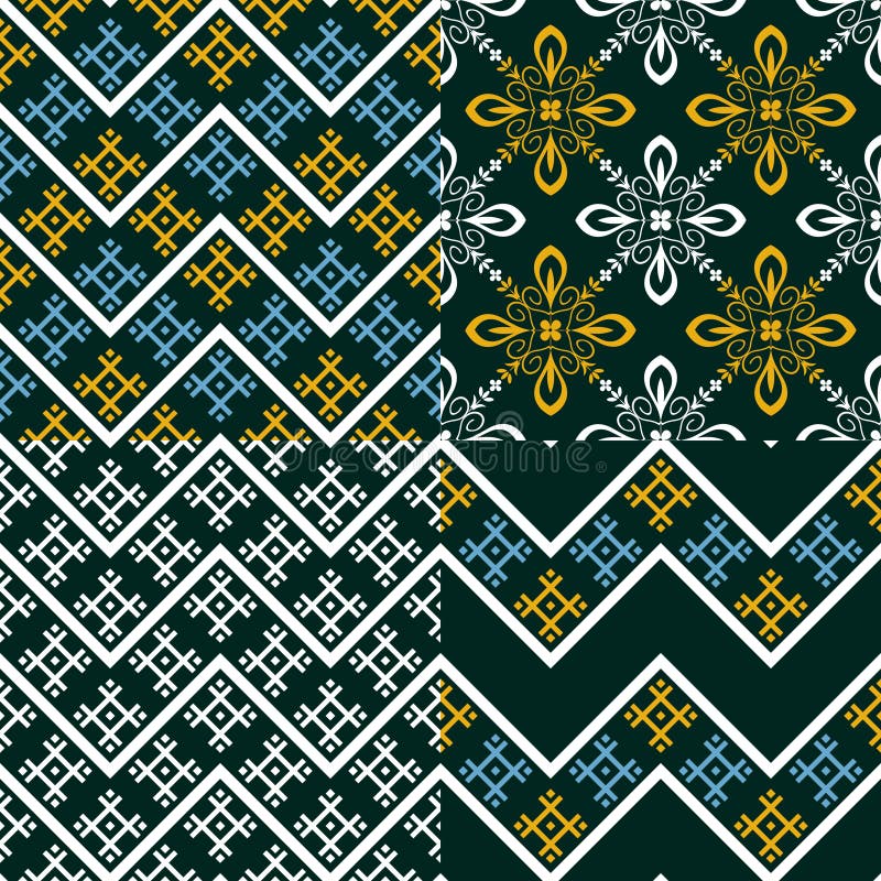 Seamless Decorative Patterns Stock Vector - Illustration of chevron ...