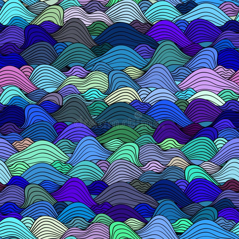 Decorative Wavy Pattern - Seamless Background - Orange Yellow Surface ...