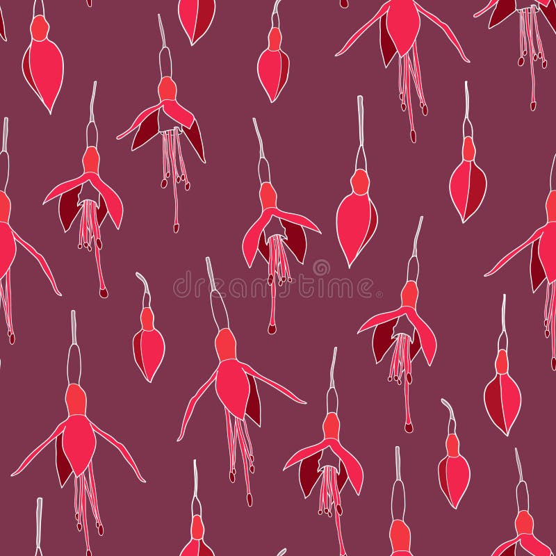 Seamless Deep Red Pattern with Small Flowers. Stock Vector ...