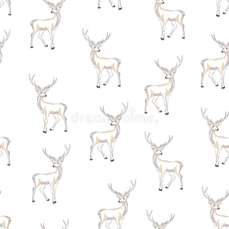 Seamless deer pattern stock vector. Illustration of reindeer - 241969204
