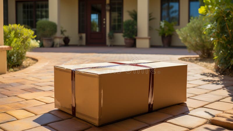 Seamless Delivery Experience, Box or Parcel at the Front Doorstep of a ...