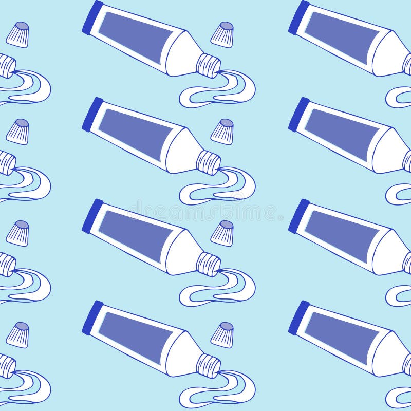 Seamless Dental Pattern Toothpaste, Brush and Dental Elements Stock ...