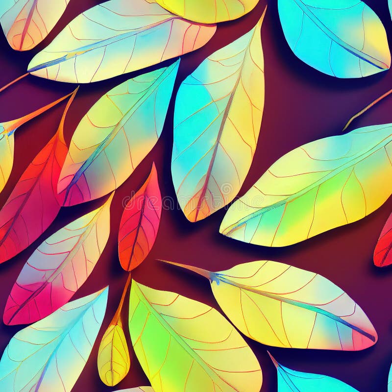 Seamless Design with Colorful Leaves .Endless Pattern. AI Generated ...