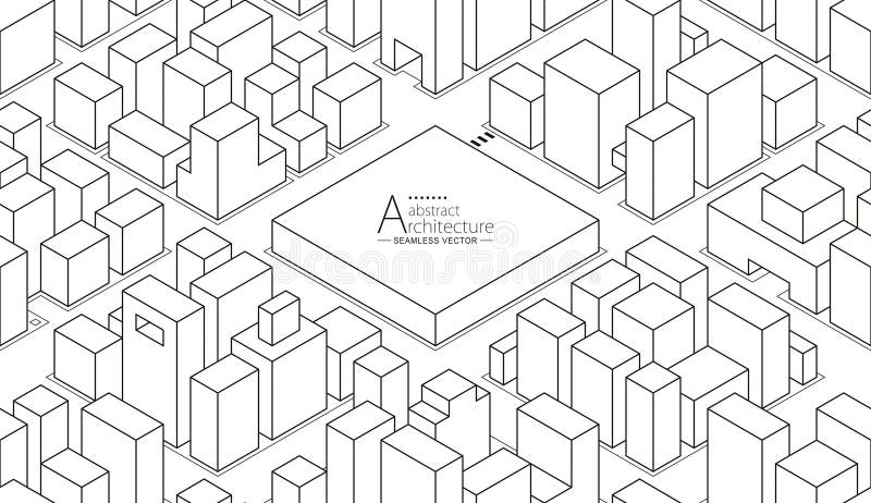 Seamless Design 3D Illustration Abstract Architecture Building Line ... Seamless Design 3D Illustration Abstract Architecture Building Line ...