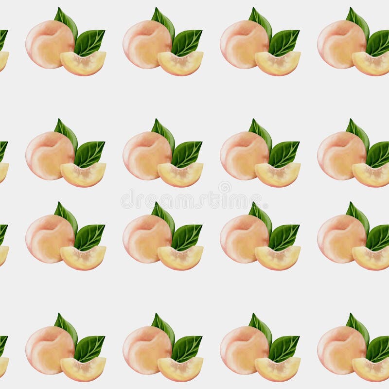 Peach Pattern in Watercolor Design Perfect for Textile and Packaging ...