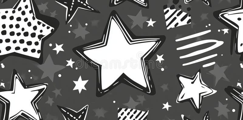Seamless Design with Star Shapes. Hand-created Star Texture Stock Photo ...