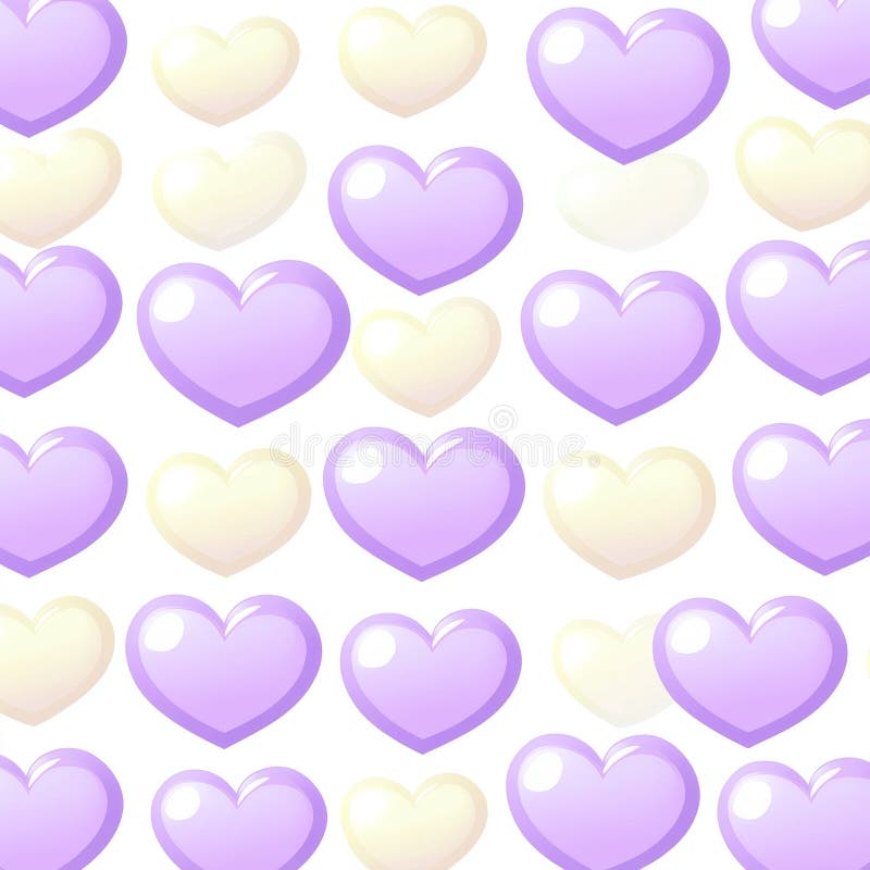 A Seamless Design with a Variety of Hearts in Pastel Shades Stock Photo ...
