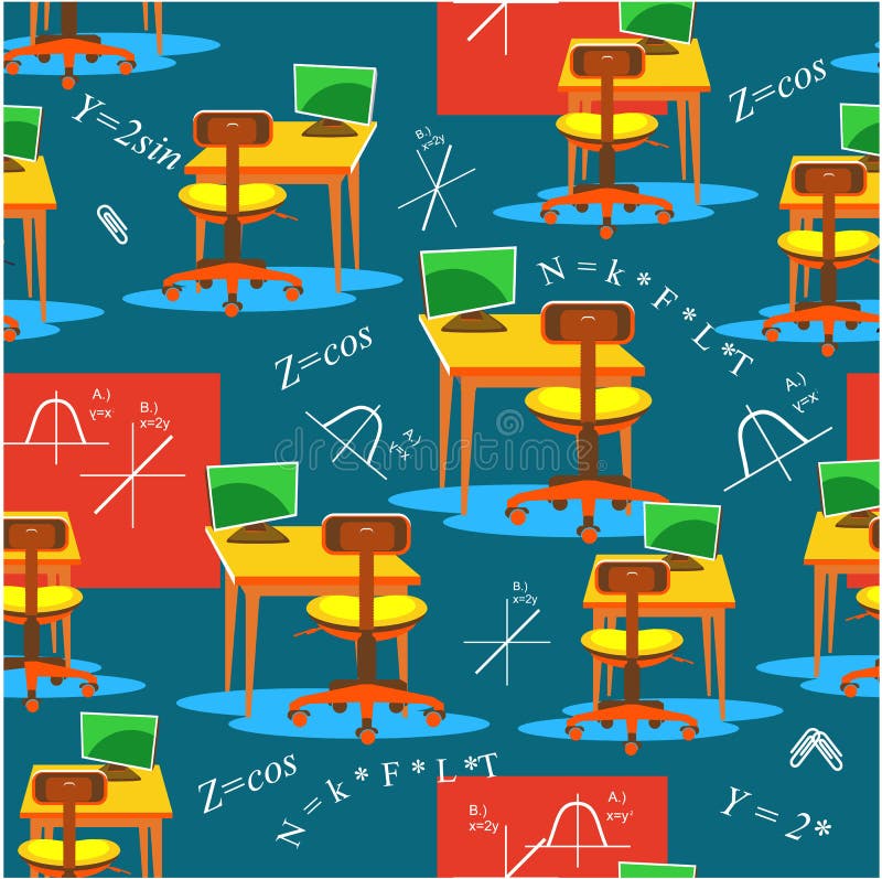 Seamless desktop pattern stock vector. Illustration of desk - 105197350