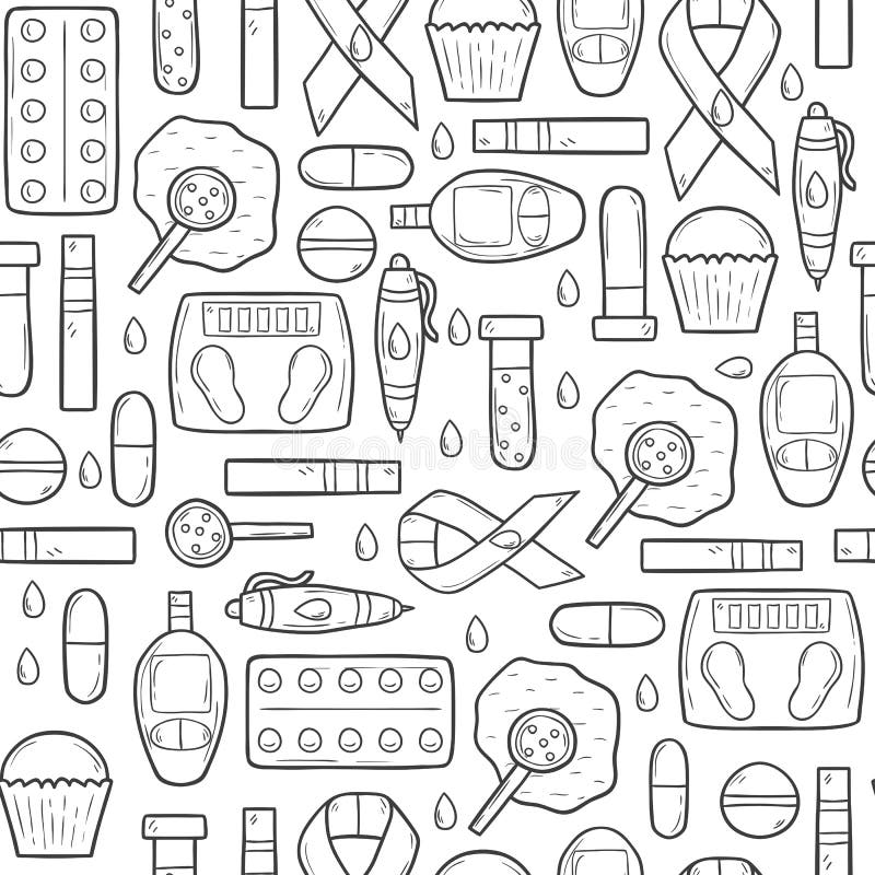 Seamless Diabetic Background Stock Illustration - Illustration of ...