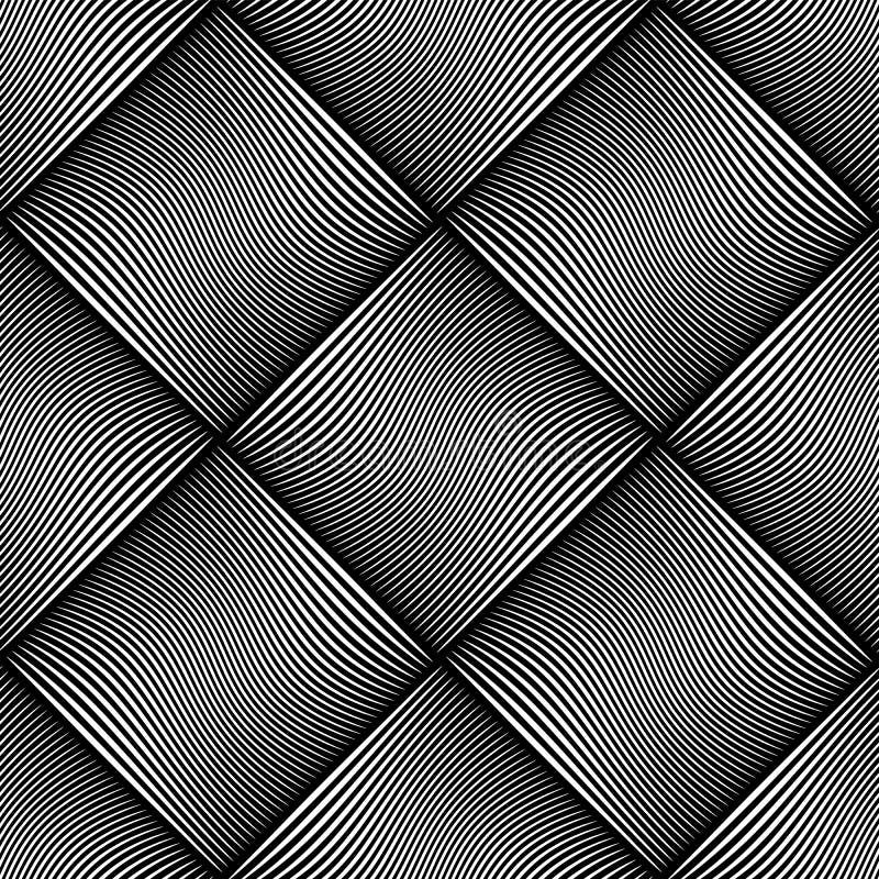 Seamless Checked Pattern. Wavy Lines Texture Stock Vector ...