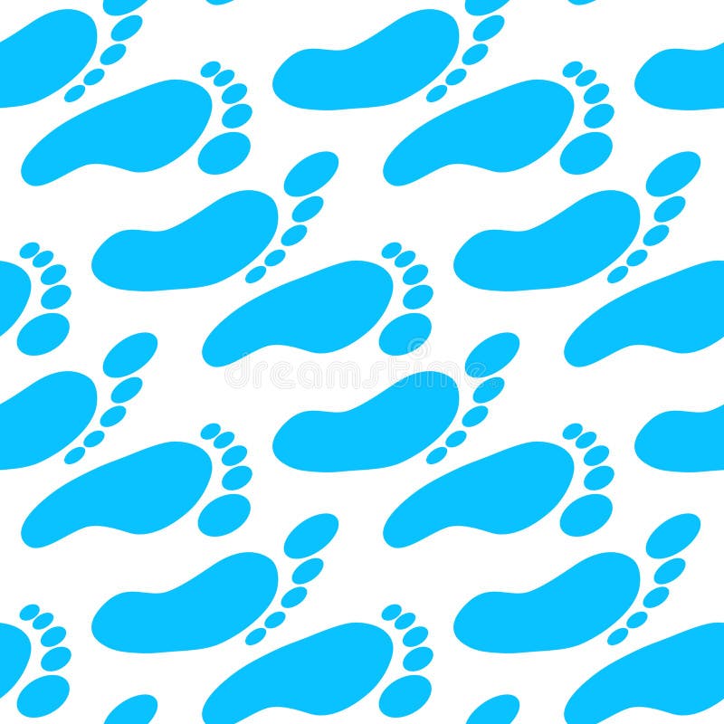 Seamless Diagonal Pattern with Blue Feet Decor Stock Illustration ...