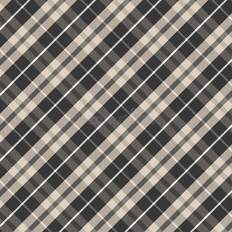 Seamless Diagonal Plaid and Checkered Patterns in Black Brown and White ...