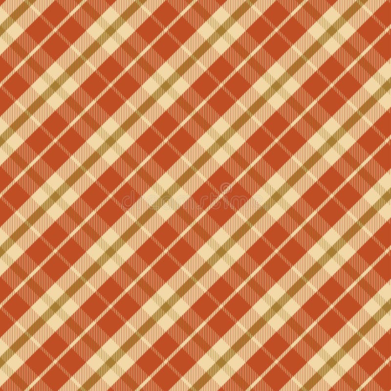 Seamless Diagonal Plaid and Checkered Patterns in Orange Beige and ...