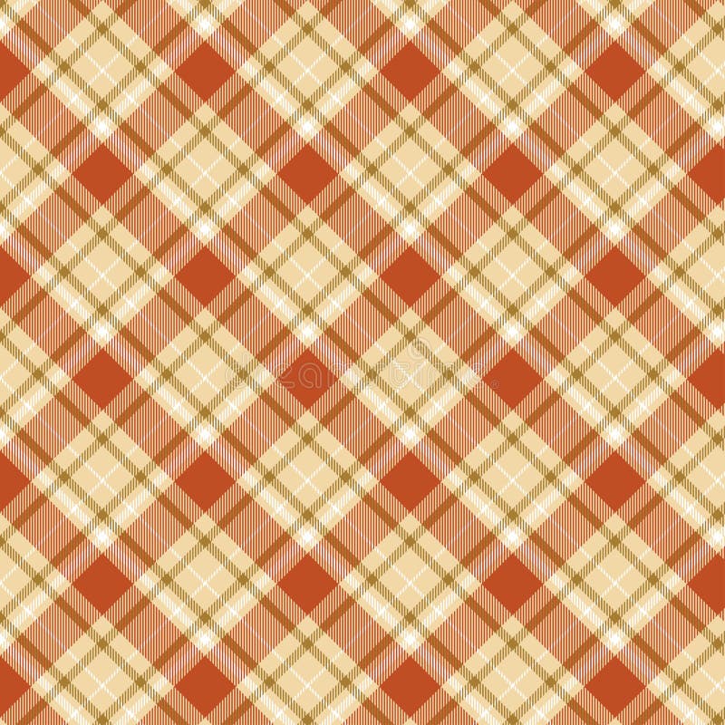 Seamless Diagonal Plaid and Checkered Patterns in Orange Beige and ...