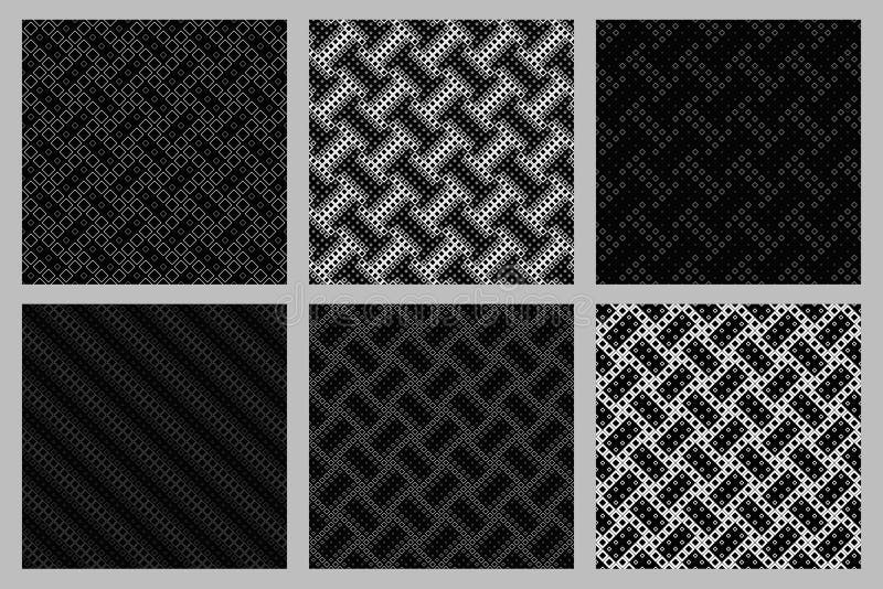 Seamless Diagonal Square Pattern Background Design Set Stock Vector - Illustration of halftoned ...