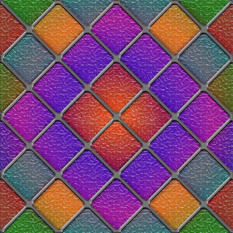 Seamless Diagonal Stained Glass Panel Stock Illustration - Illustration ...