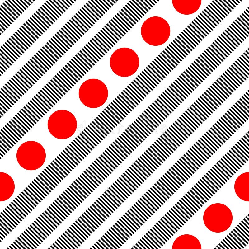 Seamless Diagonal Stripe and Circle Pattern Stock Vector - Illustration ...