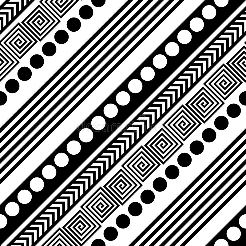 Seamless Diagonal Stripe and Circle Pattern Stock Vector - Illustration ...